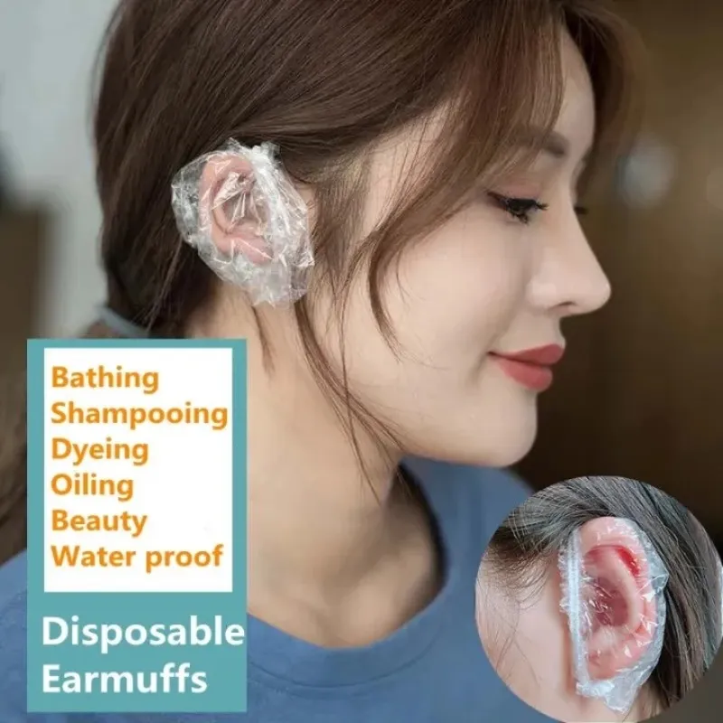 Disposable Elastic Waterproof Ear Covers: Transparent Protector Caps ...