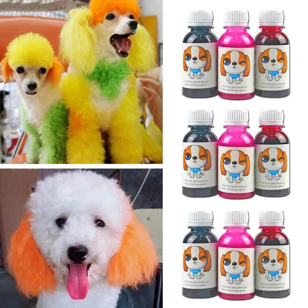 Long-Lasting Natural Pet Hair Dye Cream, 100ml Non-Irritating Dog Cat ...