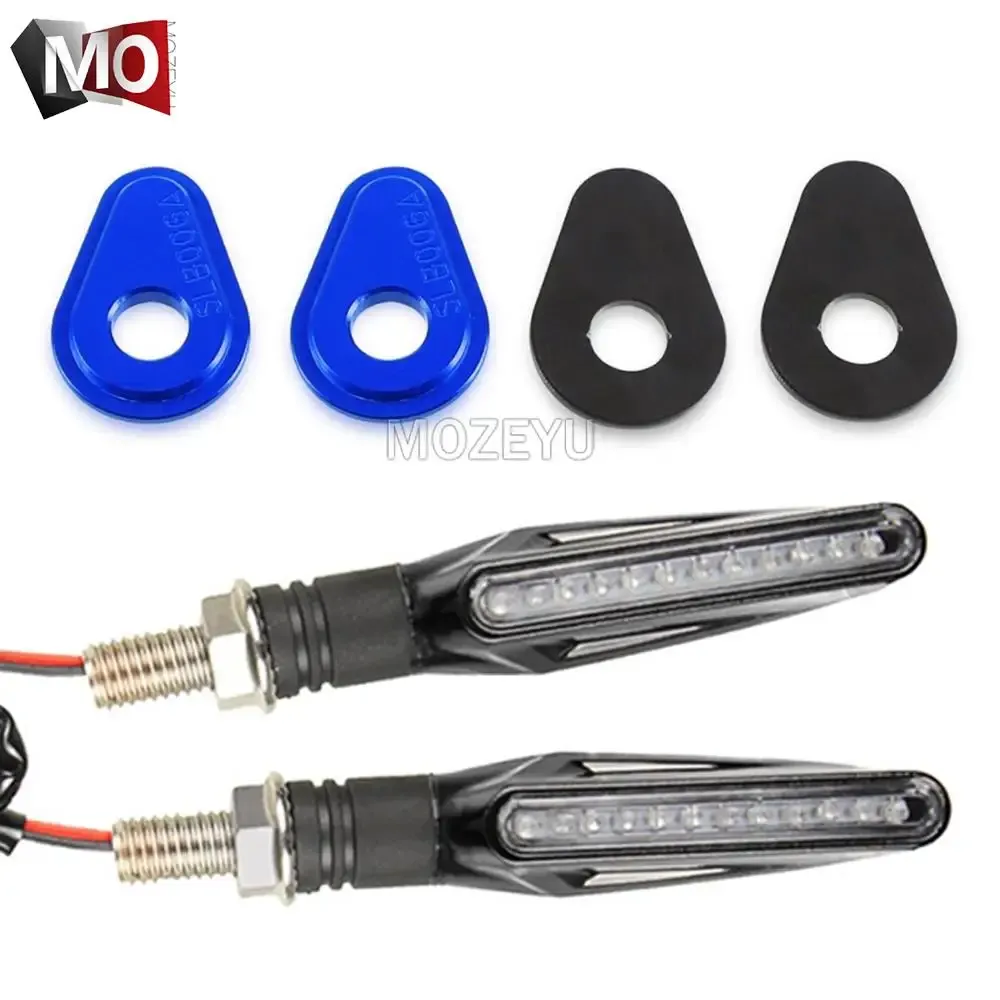 Motorcycle LED Turn Signals With Front Adapter Mount Plates Enhanced ...