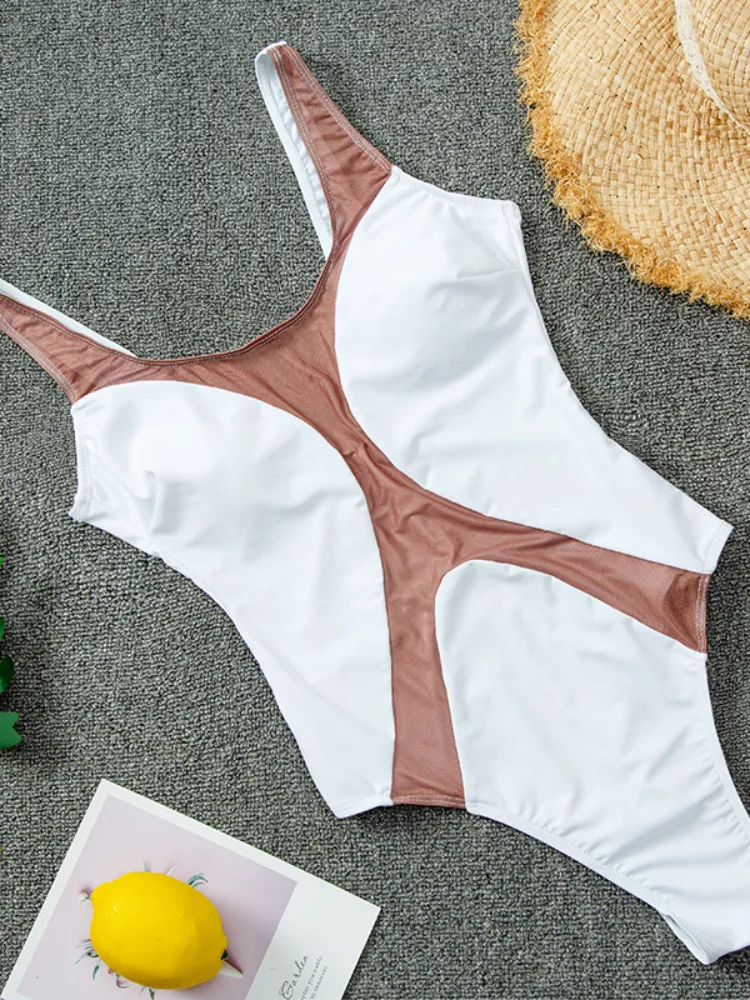 DHgate.com:High-Cut Transparent One-Piece Bikini Swimsuit:Sports & Outdoors