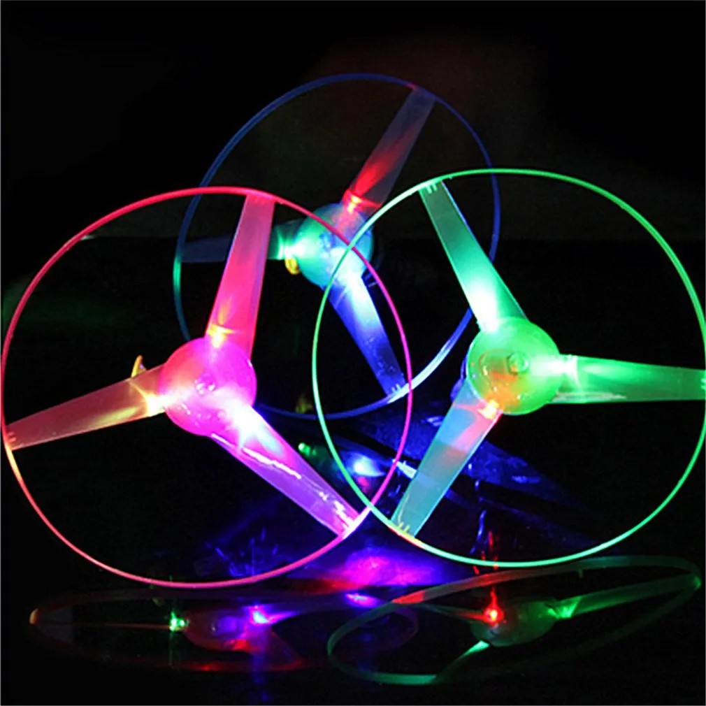 Flying Flight Toys LED Propeller Disc Toy With Pull String Launcher ...