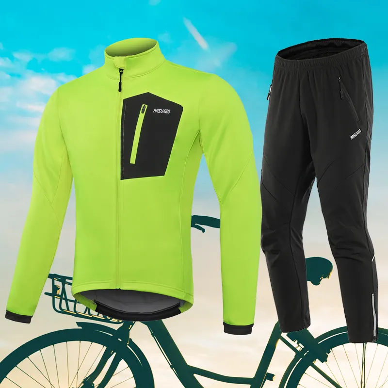 DHgate.com:Thermal Fleece Cycling Clothing Set: Windproof MTB ...