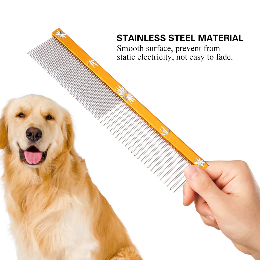 Light Aluminum Pet Comb Professional Dog Grooming Comb Puppy Cleaning ...