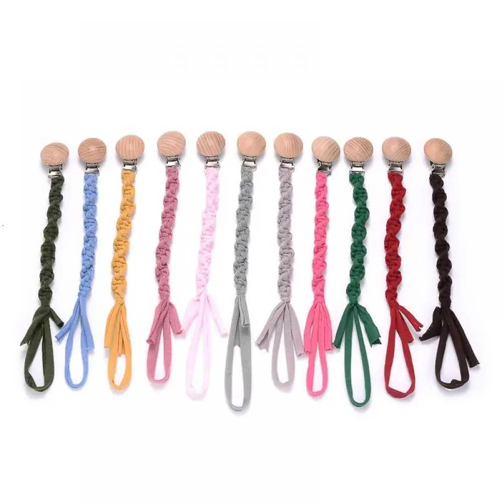 DHgate.com:Natural Wood Pacifier Clip Set: 5Pcs Handmade Rope Baby ...