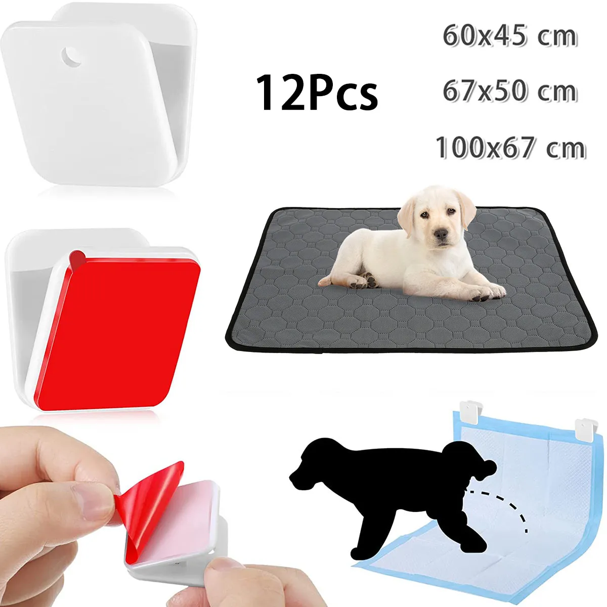 DHgate.com:12 Pack Dog Pee Pad Holder Clips, Washable Pee Mat Clips ...