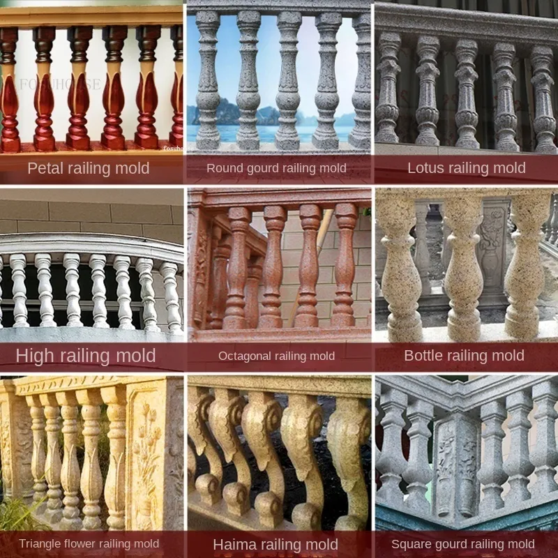 European-Style Balcony Guardrail Vase - Roman Column Mold for Villa ...