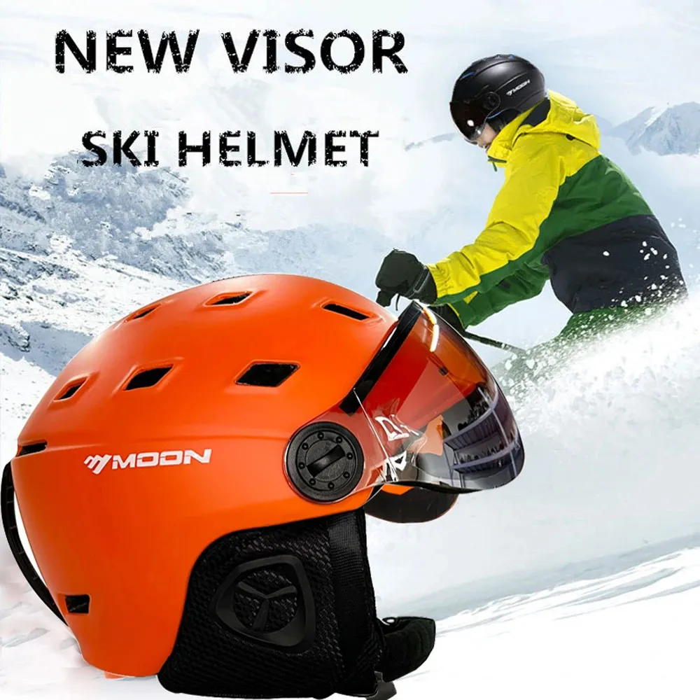 Moon Ski Helmet with Integrated Goggle, Molded PCEPS, High Quality, for ...