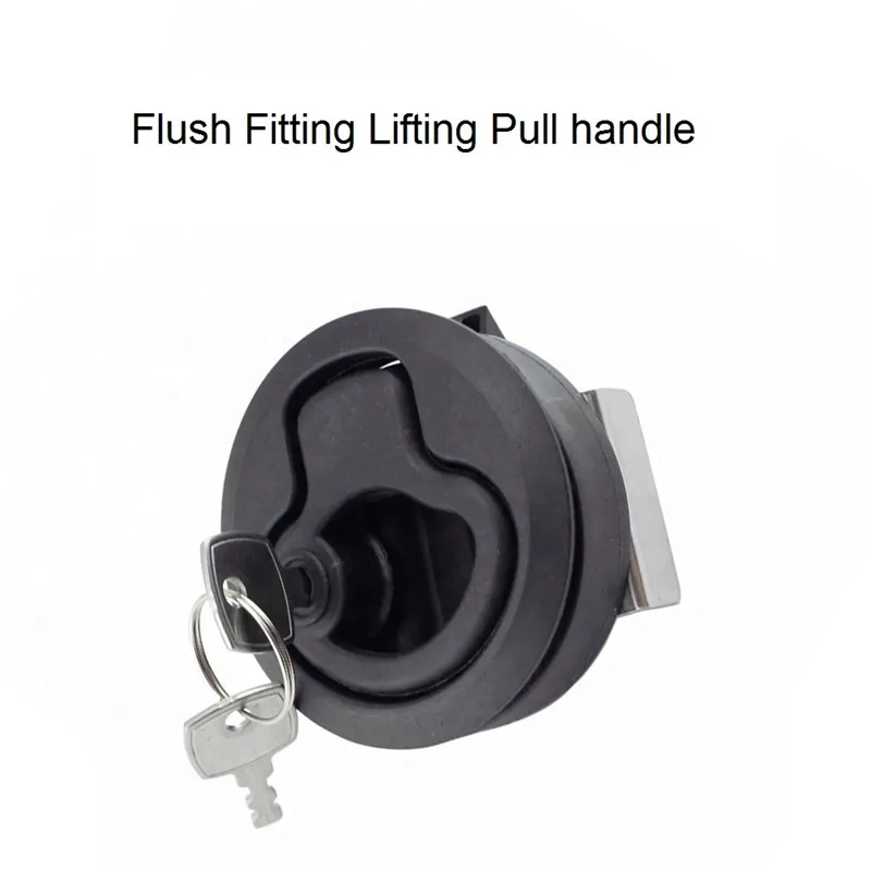 2 Inch ABS Plastic Black Round Hatch Latches Locks Slam Latch With Key ...