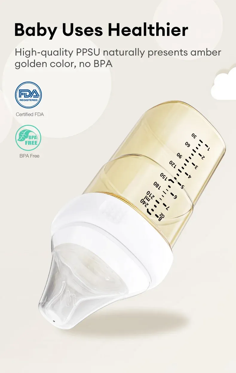 Drisla Baby Bottle PPSU Anti-Colic Teeth Guard Feeding 240 ml BPA Free ...