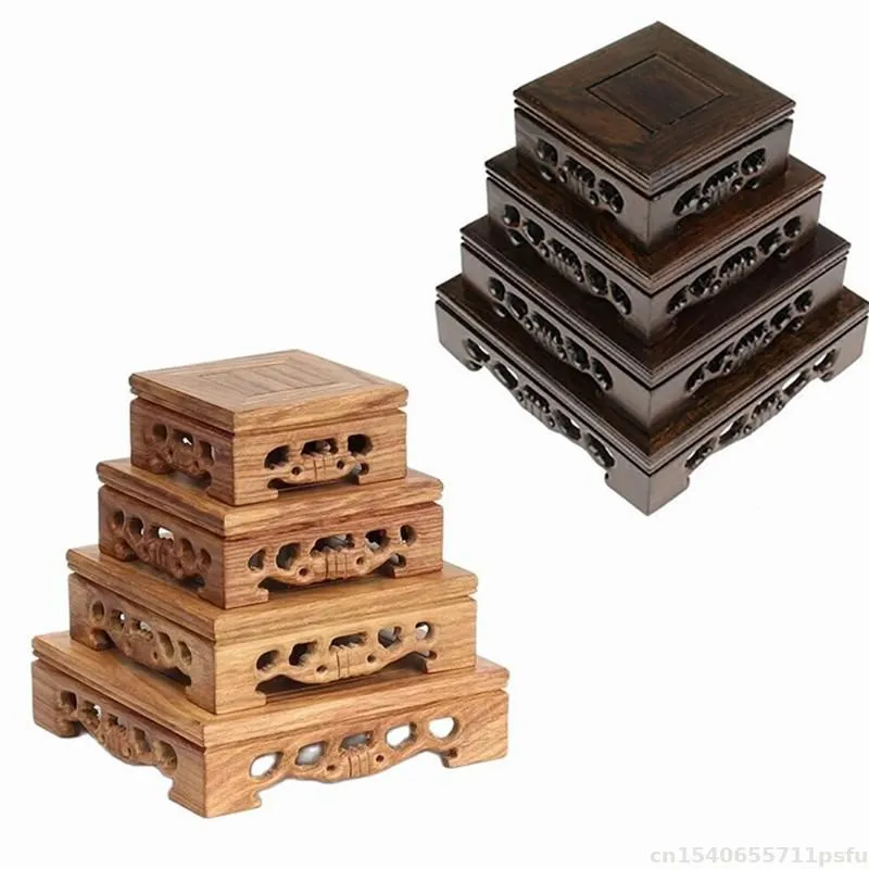 Natural Solid Wood Buddha Incense Bricks Burner Vase Base For Flower ...