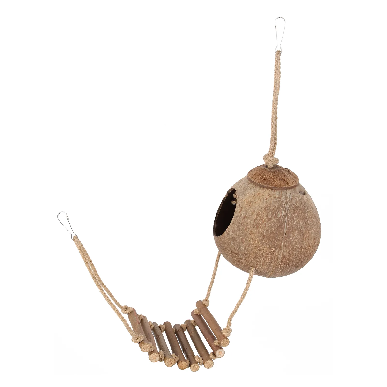 Reptile Gecko Ladder Hide Hut Husk Tank Accessories House Cave Crested ...