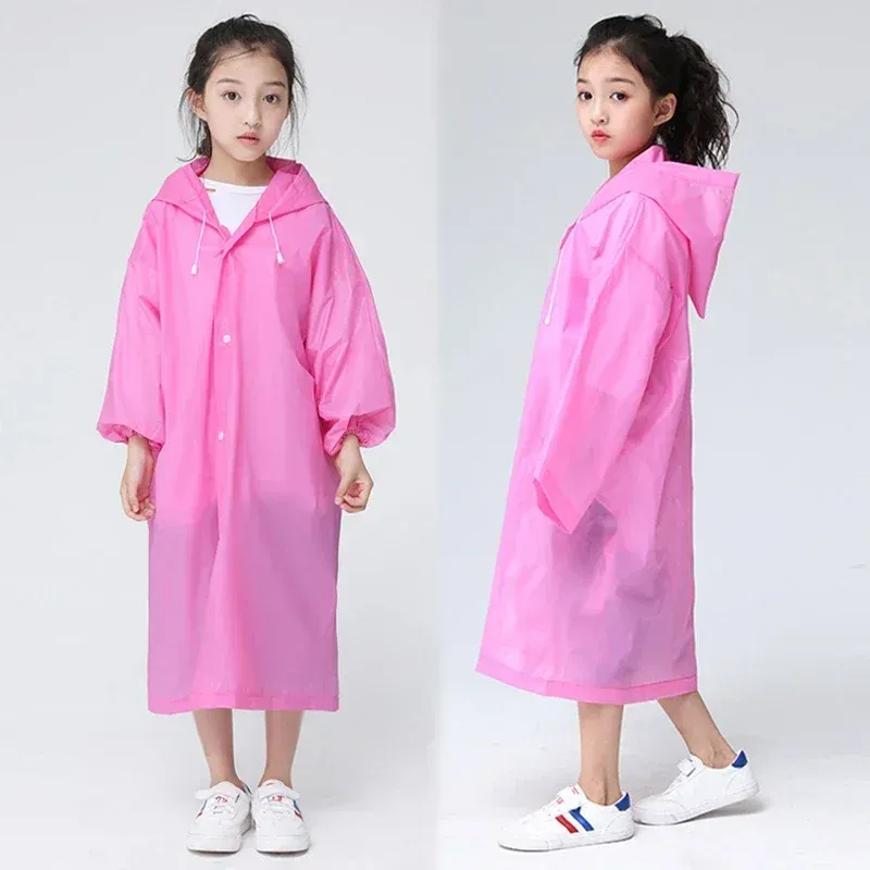 EVA Waterproof Hooded Raincoat with Pouch - Unisex for Outdoor Hiking ...