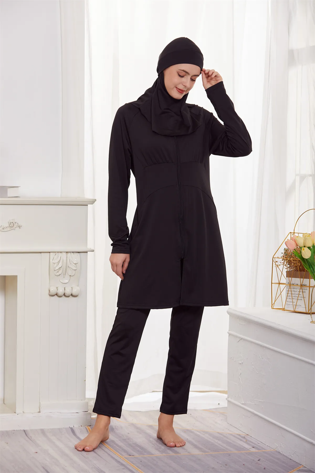 Muslim Swimwear Full Cover: Women's Modest Zipper Burkinis Suit ...