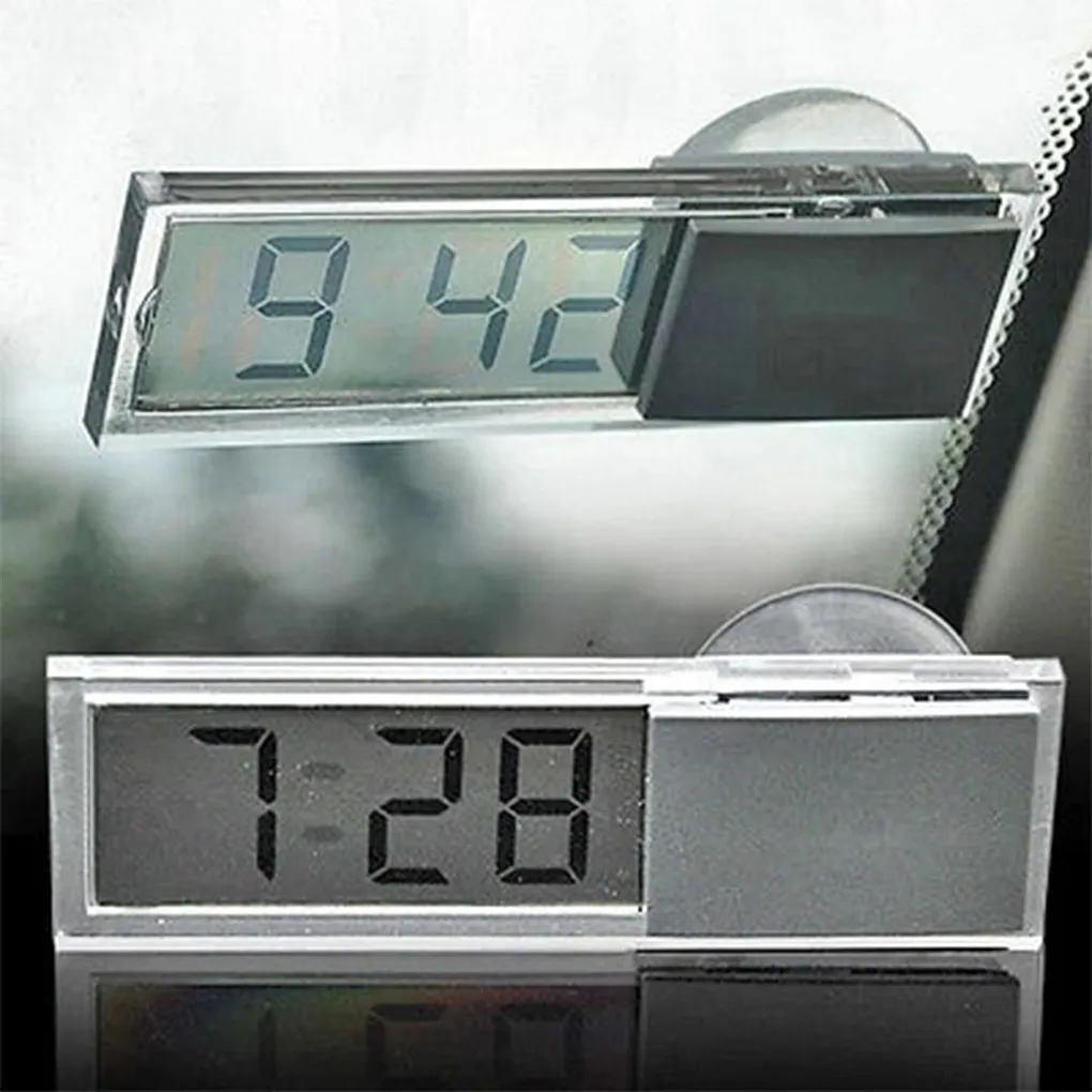Mini LCD Digital Car Clock, Windshield Dashboard Auto Clock, Electronic ...