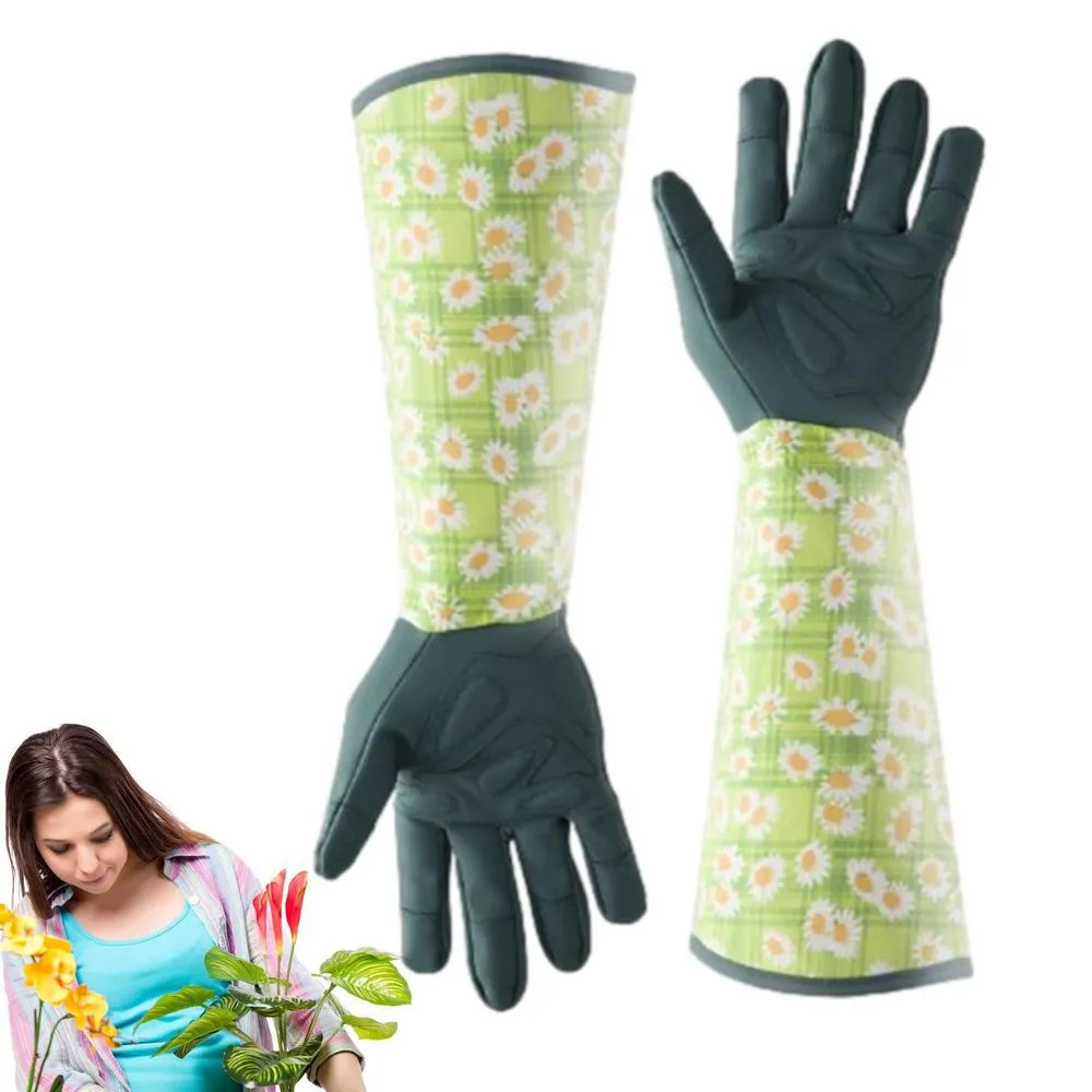 Leather Gardening Gloves Thorn Proof Long Sleeve Pruning Gloves for ...