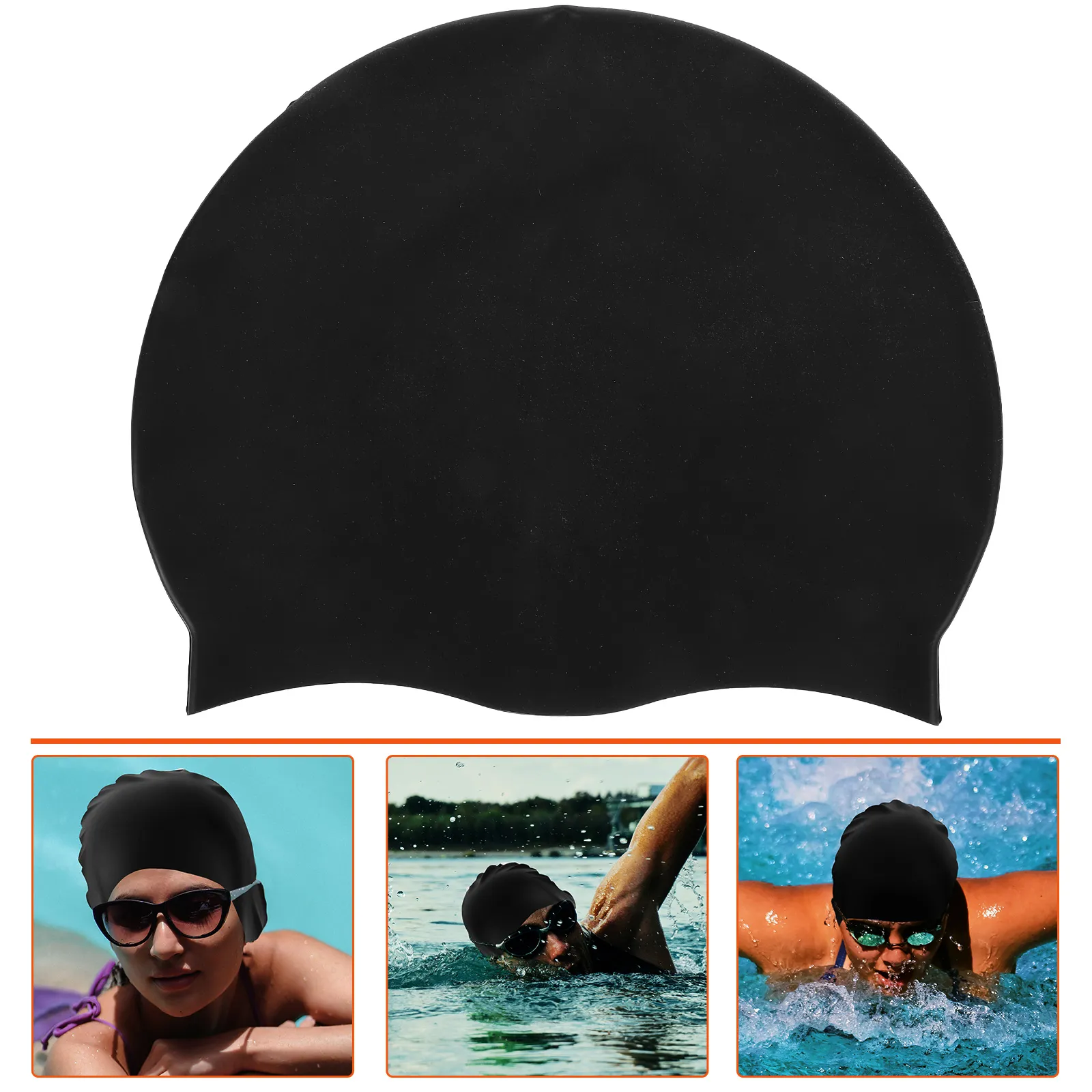 DHgate.com:Silicone Swim Cap - Waterproof, Elastic Rubber, Sports ...