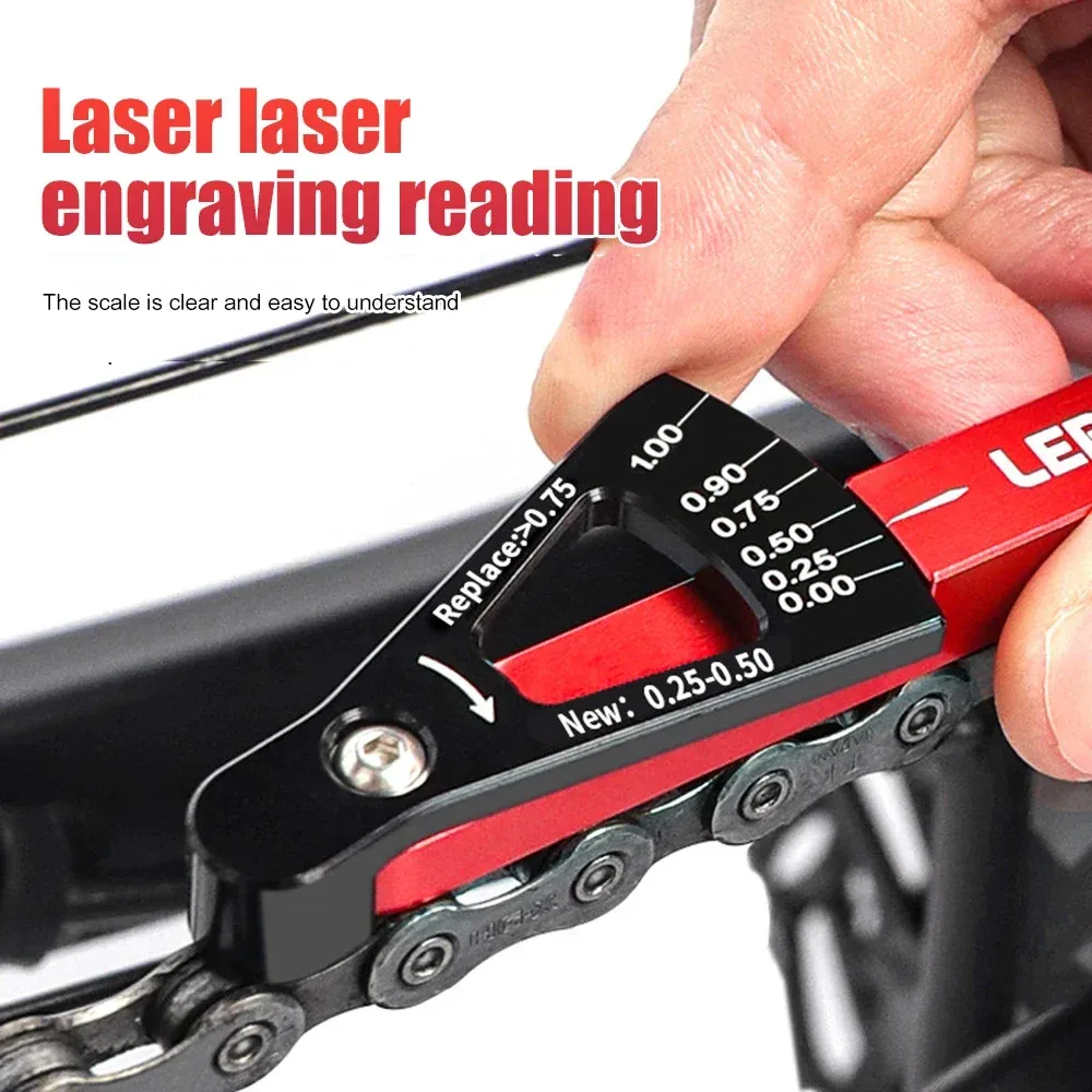 MTB Bicycle Chain Wear Indicator Checker, Aluminum Alloy Chains Gauge ...