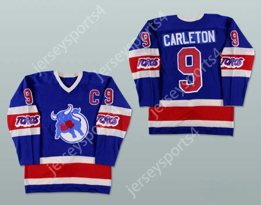 Custom Wayne Carleton 9 Toronto Toros Wha Hockey Jersey Nuovo Cucito S ...