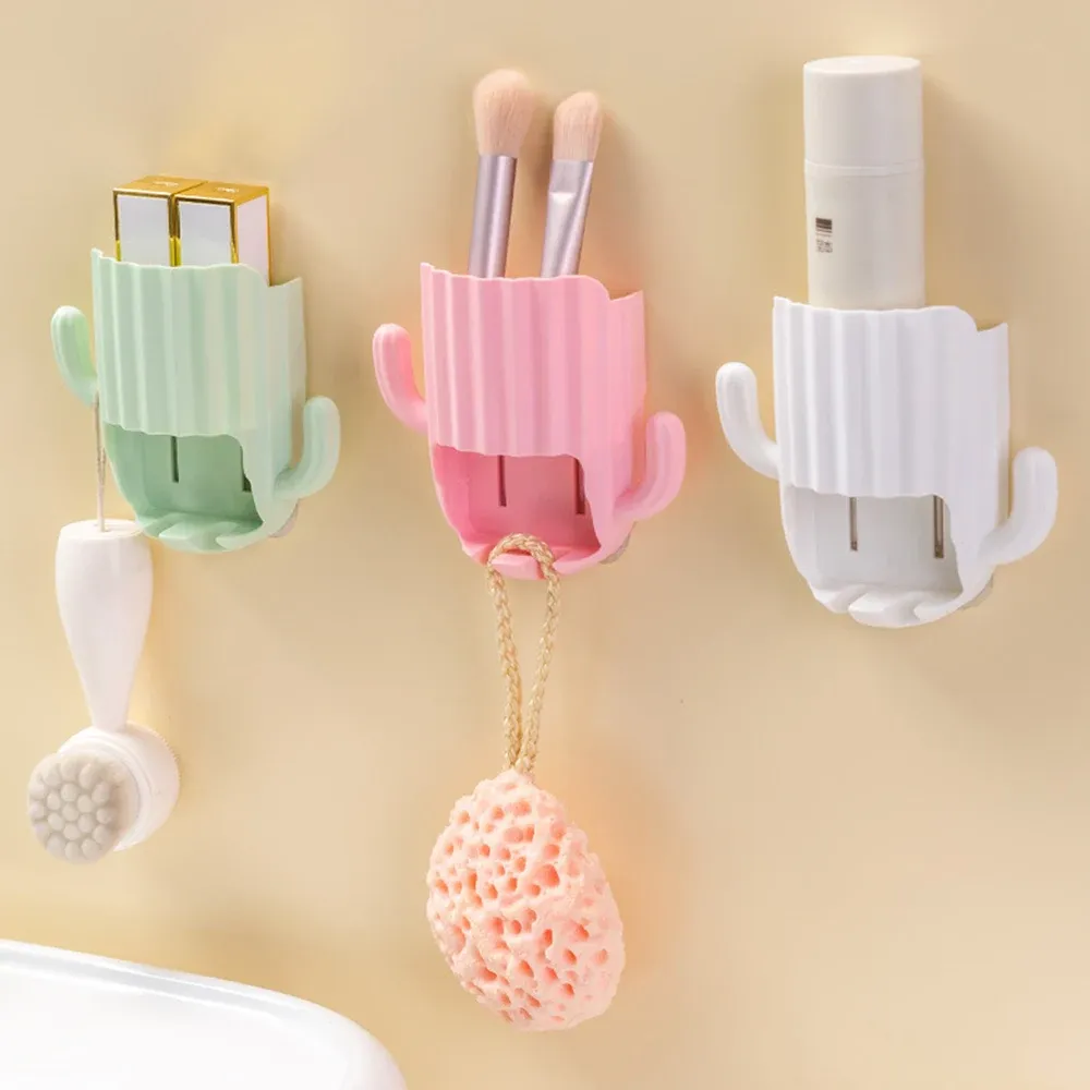 Bathroom Toothbrush Holder - Wall-Mounted Cactus Toothbrush and ...