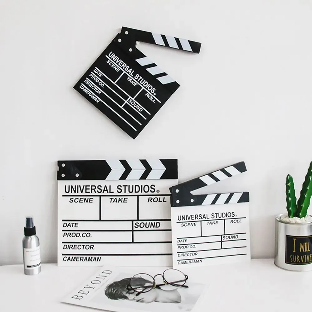 30 x 27 cm Wood Director's Movie Scene Clapperboard for Vlogging ...