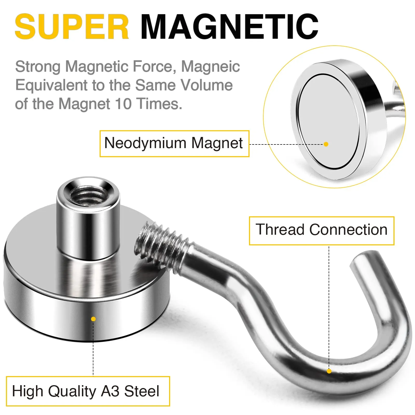 DHgate.com:Heavy-Duty Magnetic Hooks (20 Pack), 17 lbs Rare Earth ...
