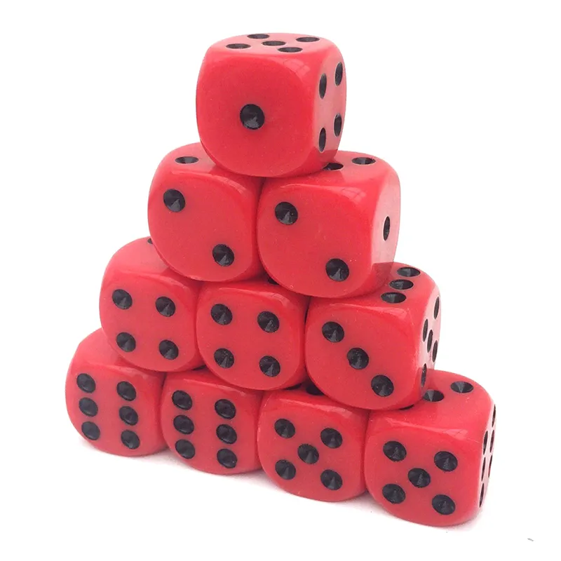 DHgate.com:Premium 16mm Opaque Red & Black Six-Sided Spot Dice Set for ...