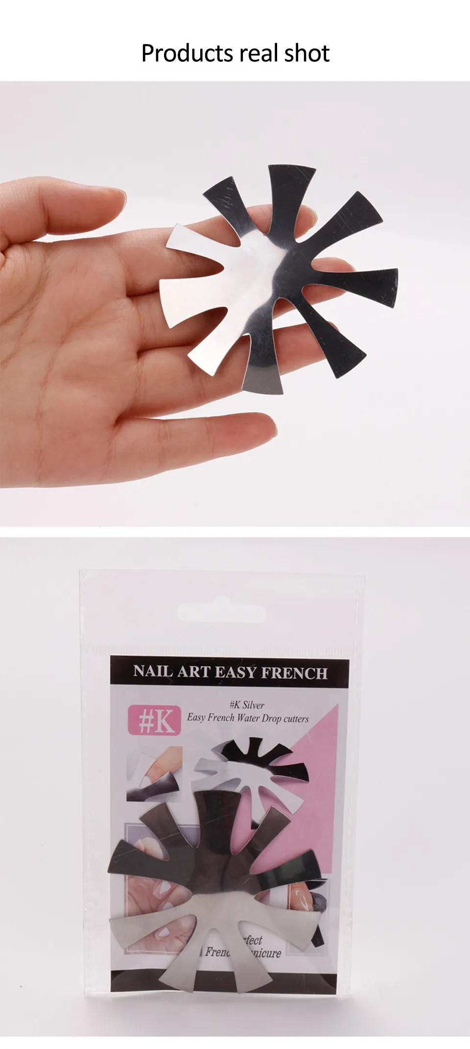 Pro 9 Sizes Easy French Smile Cut V Line Shape Tips Manicure Edge ...