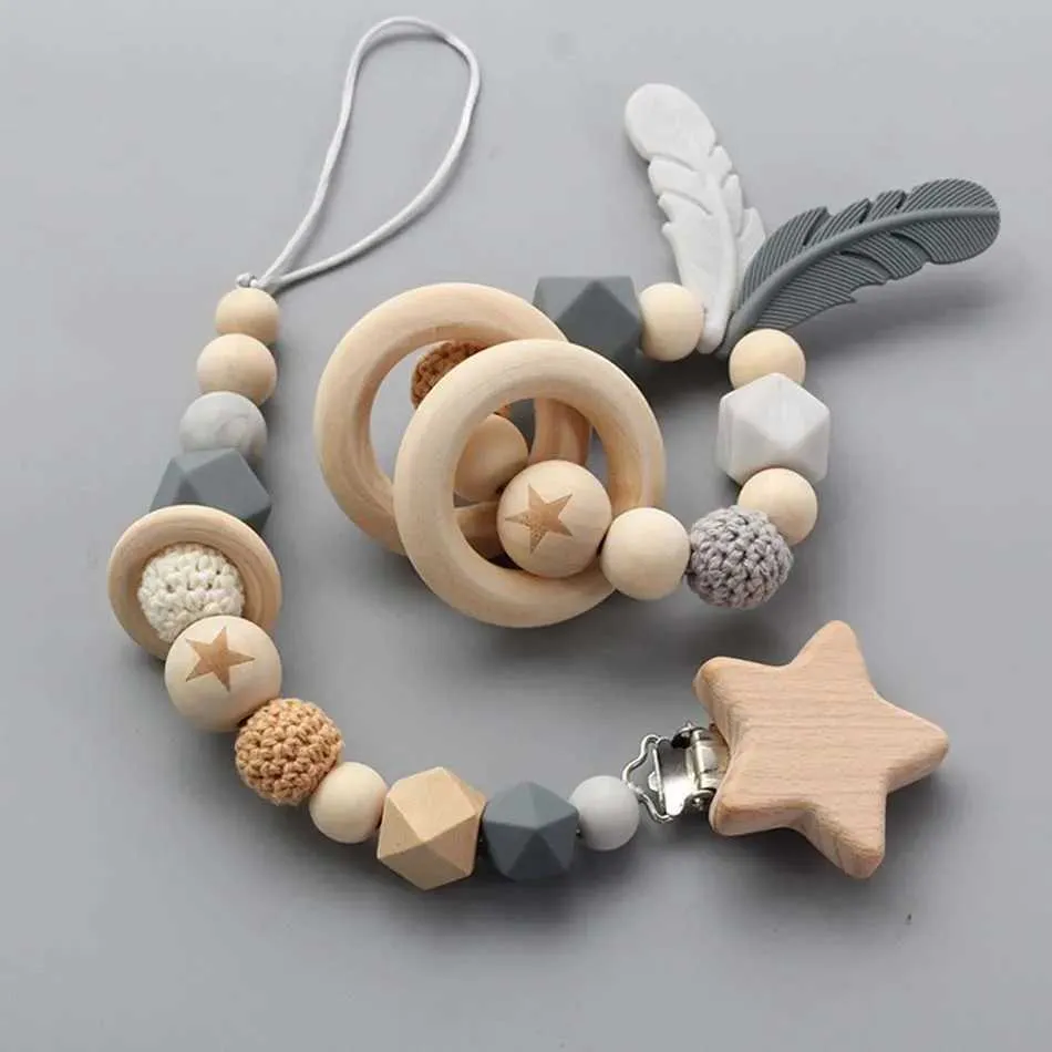 DHgate.com:Silicone Teething Pacifier Clip Chain Holder - Set of 5 ...