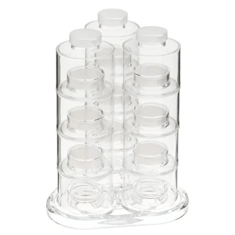 Plastic Spice Rack Carousel Rotating Spice Jar Rack Herb Seasoning ...