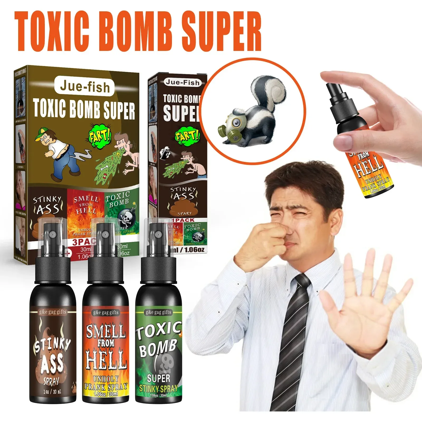 Halloween Fart Spray Smoke Bombs Poop Hell Bomb Flavour Toys Liquid ...