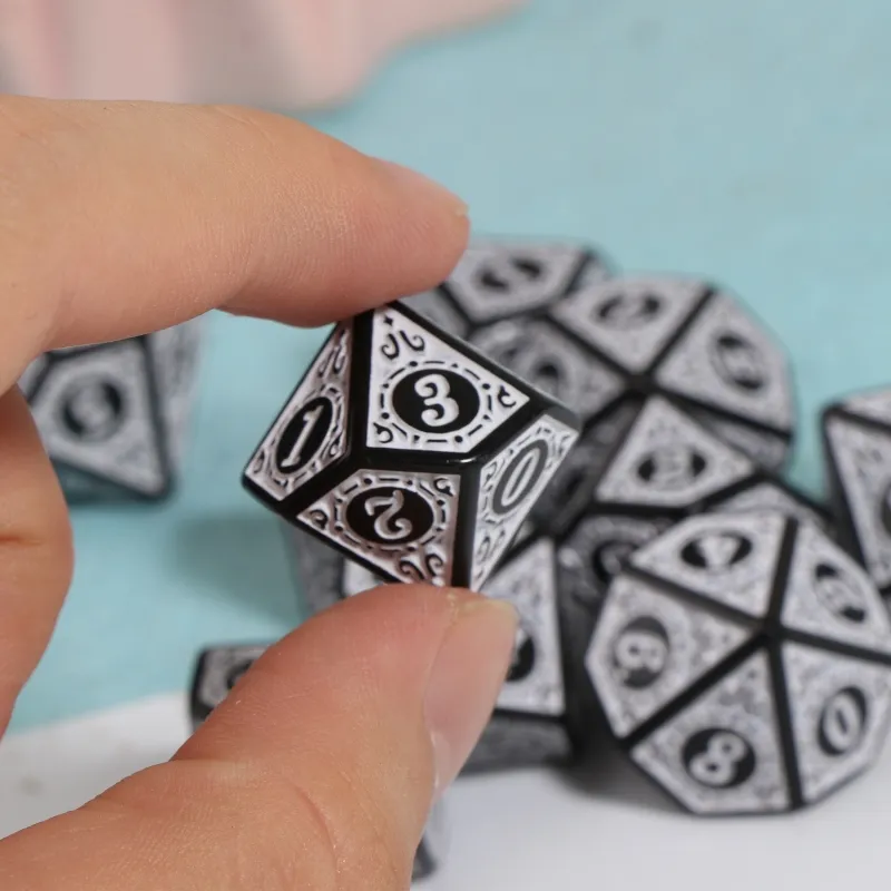 Ten Sided Acrylic Polyhedral Dice with Carved Digital Pattern for ...