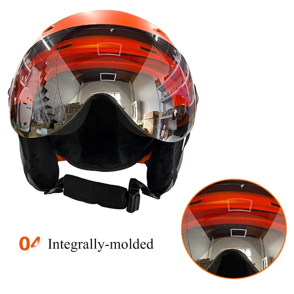Moon Ski Helmet with Integrated Goggle, Molded PCEPS, High Quality, for ...