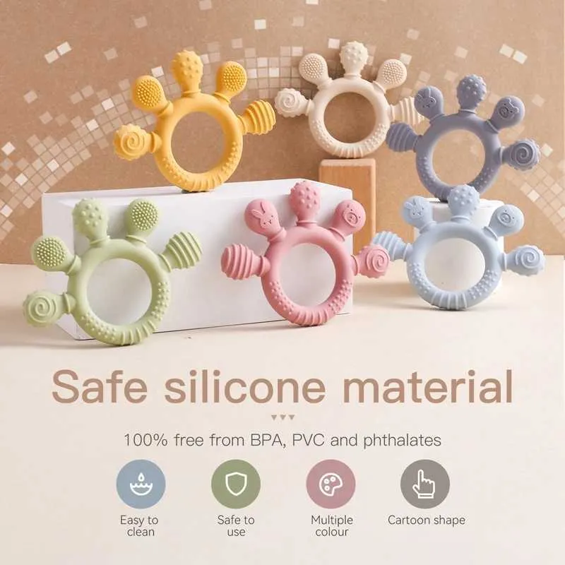 DHgate.com:5-Pack Silicone Teether Toys for Babies - BPA-Free Infant ...