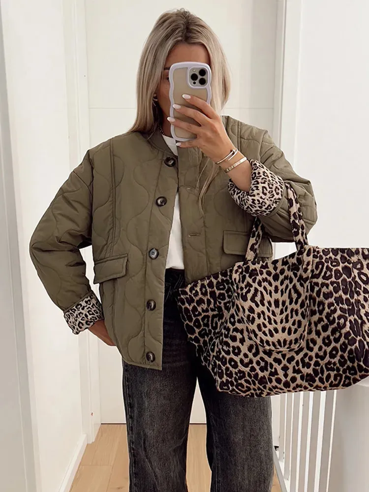 Elegant Leopard Print Lined Short Jacket - Ladies Fleece Lined Coat, O ...