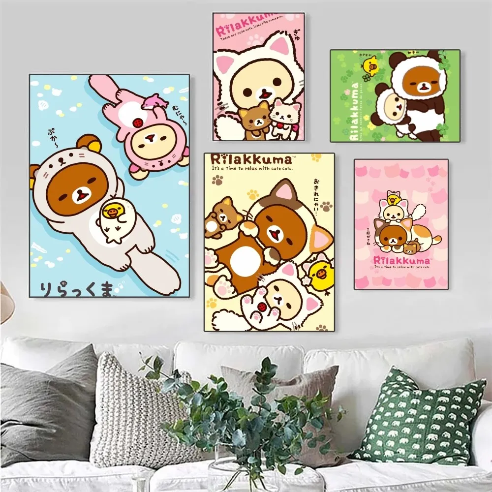 Vintage Rilakkuma Cartoon Cute Posters Cute Cartoon Anime Design For ...