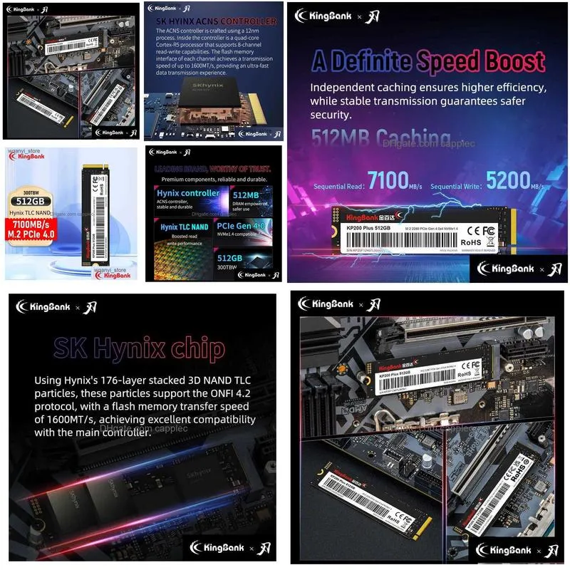 M.2 Rgb Ssd NVme Kp200 Plus 512GB M.I 4.0 Drive For Laptop/Desktop Internal Solid State Disk ...