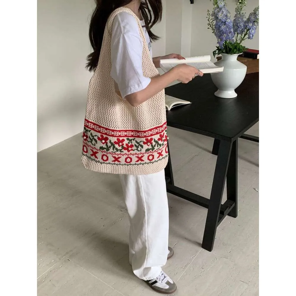 Woven Knitted Tote Bag for Women - Large Capacity, Vintage Style ...