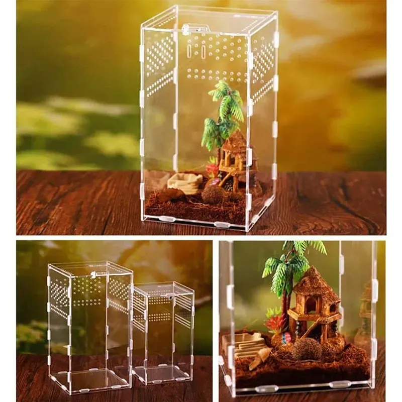 Acrylic Reptile Terrarium Breeding Box Clear View Enclosure For ...