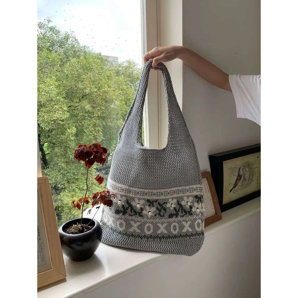 Woven Knitted Tote Bag for Women - Large Capacity, Vintage Style ...