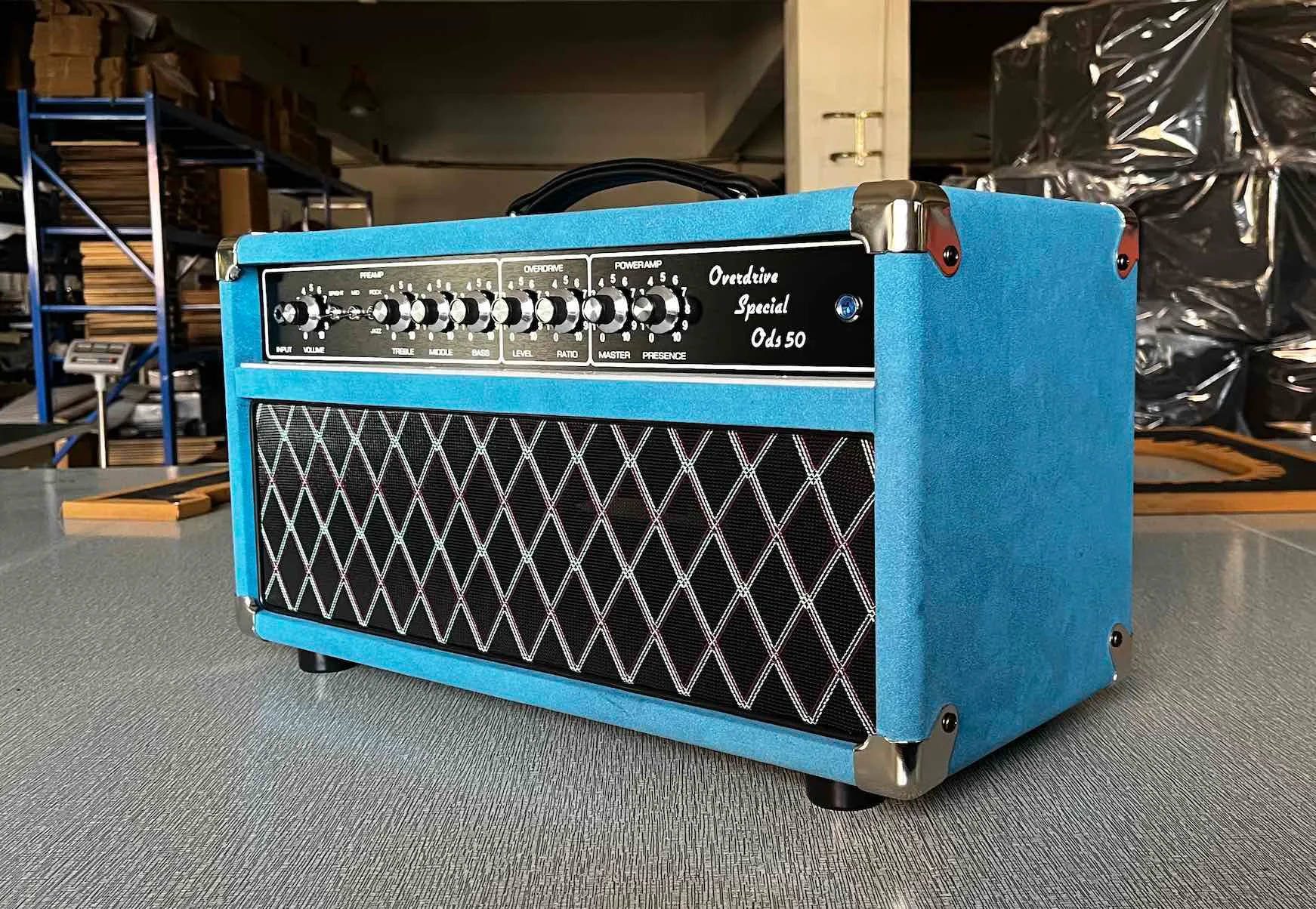 ODS50 Suede Blue Tolex Guitar Amp Head With Overdrive Tone Amplifier ...