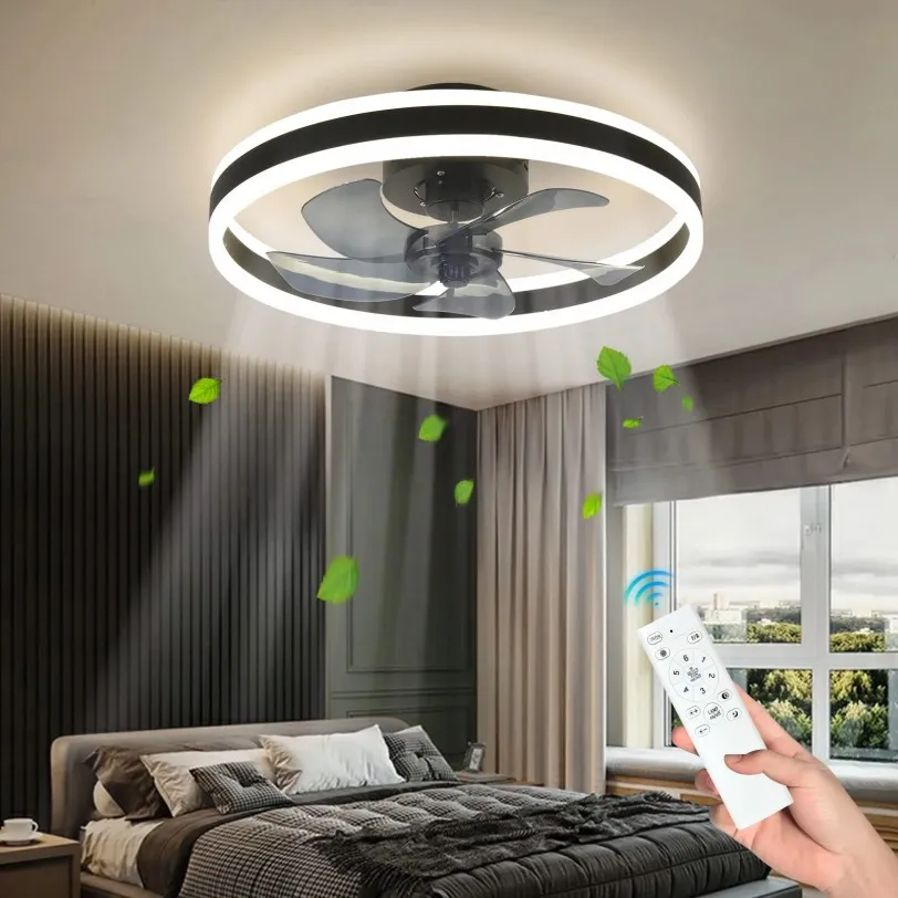 Modern Ceiling Fan With Light Dimmable LED, Remote Controlled, Small ...