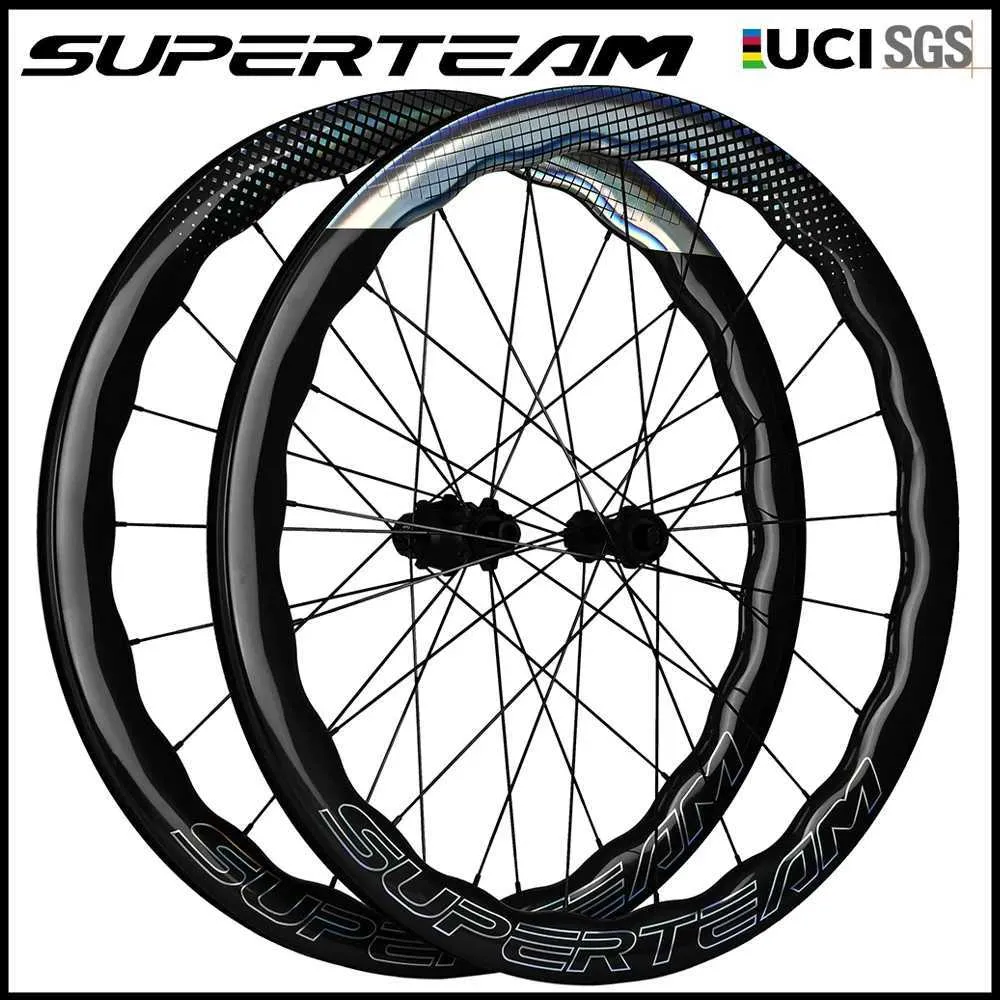 Premium 700c Road Bike Wheels: 50mm Carbon Fiber Disc Brake Wheelset ...