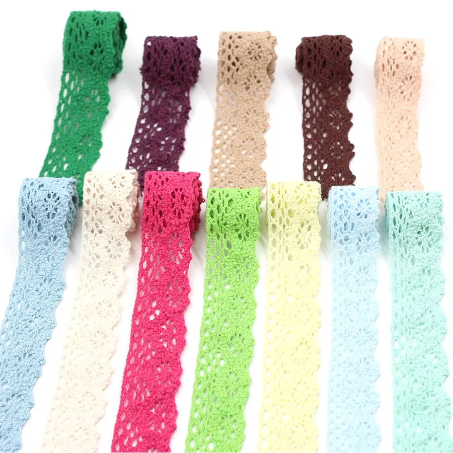 2 Yards Cotton Net Lace Trim - 25mm Embroidered Ribbon for Sewing ...