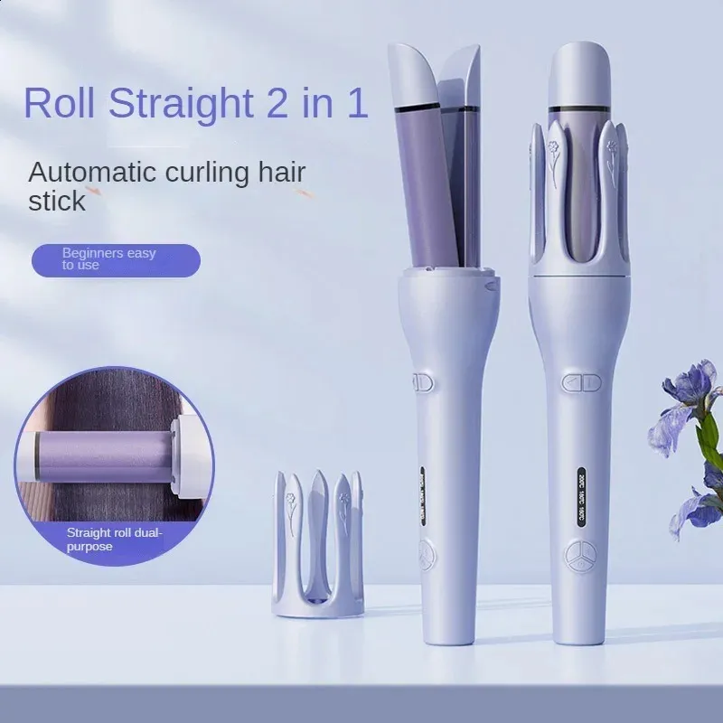 Professional 2-in-1 Automatic Hair Curler & Straightener Styling Tool ...