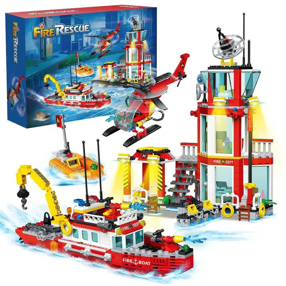 Remote Control Fire Boat Included: Coastal Rescue Station Building ...