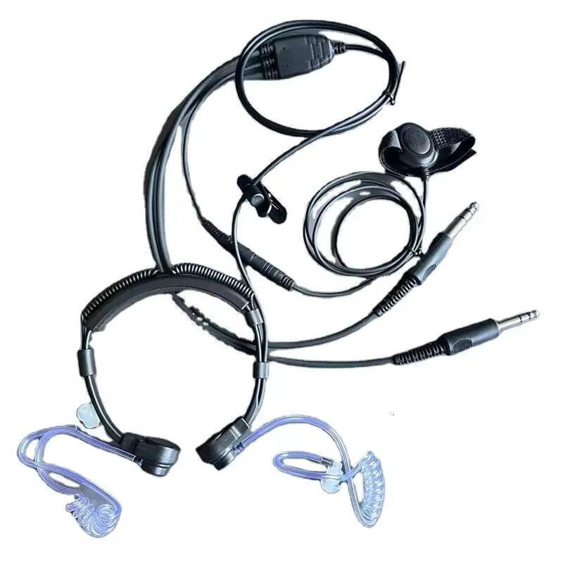 Premium Aviation Headset: Bone Conduction Throat Mic for Pilots ...