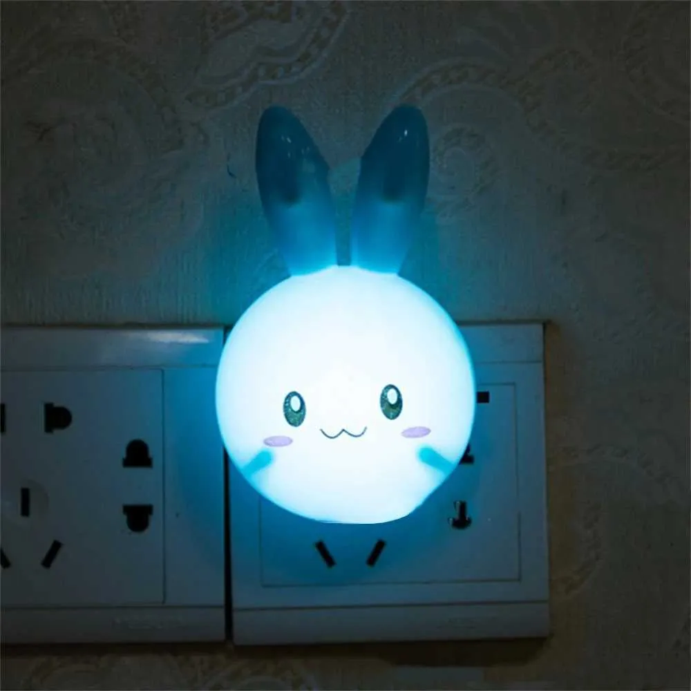 Childrens Plug In Night Light Cute Rabbit Wall Lamp, LED Cartoon ...
