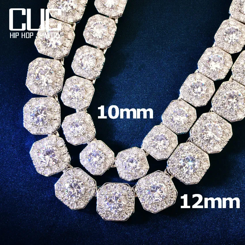 Iced Out CZ Gold Chain: 12mm Square Link Necklace - Fashionable Hip Hop ...