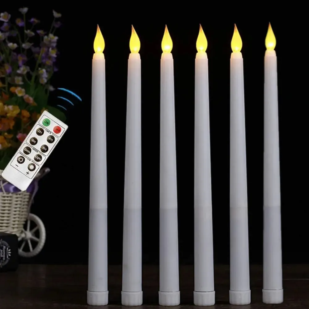 Remote Controlled LED Window Candles - Set of 10 with Real Wax & Timer ...