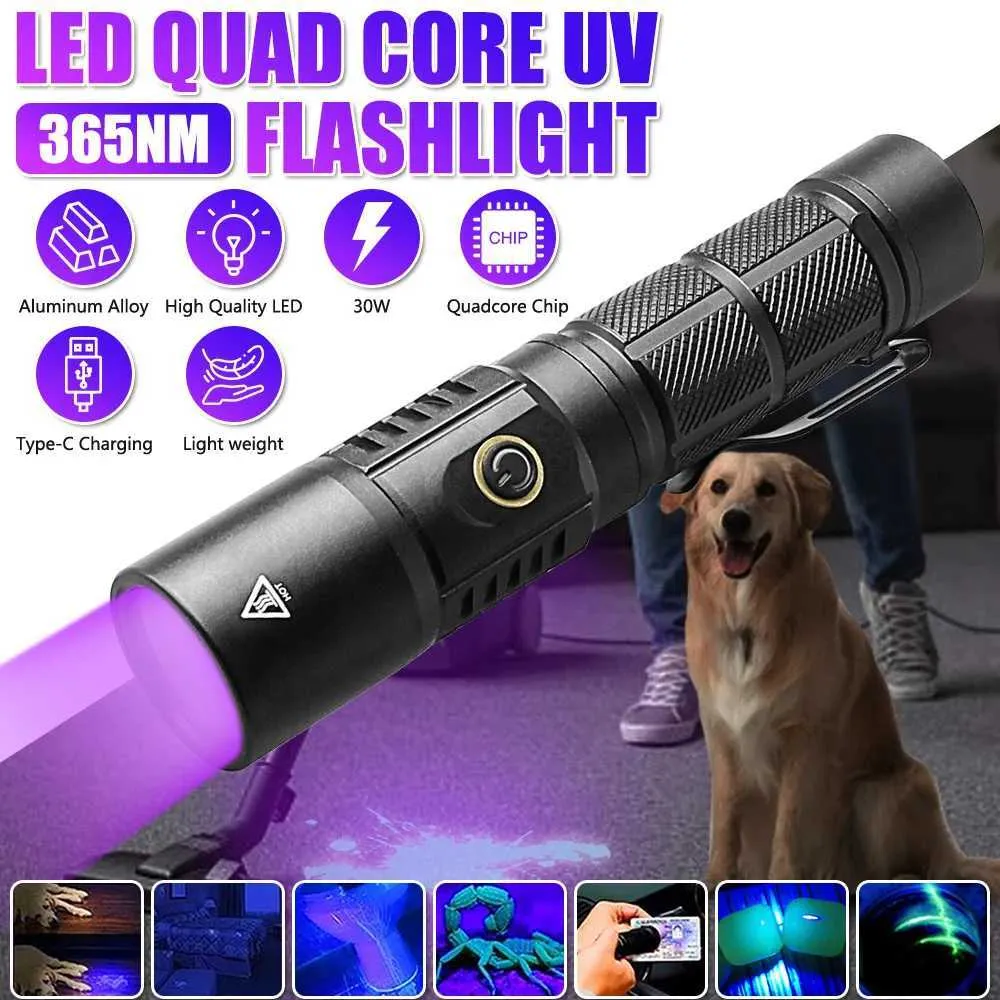 365nm UV Light Flashlight - Blacklight Torch for Jade, Money, & Pet ...